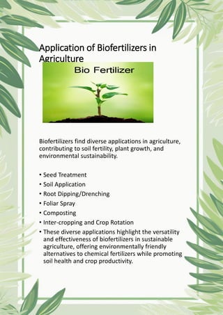 Biofertilizer : Harnessing Nature's Power, Exploring Biofertilizers | PDF