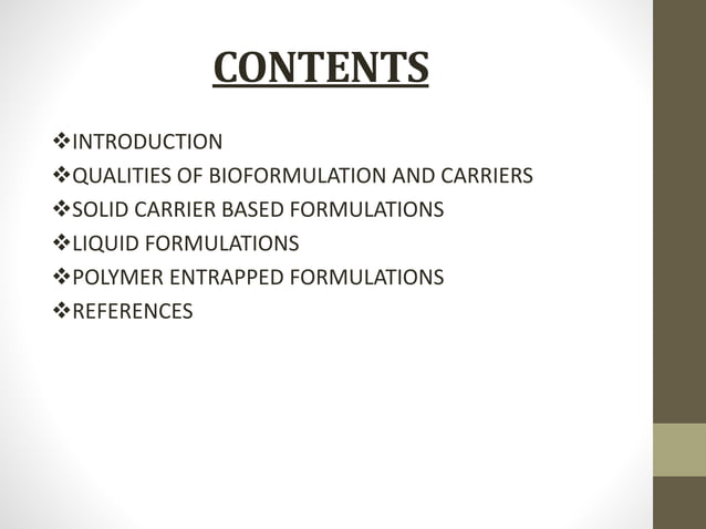 Formulations Of Biofertilizers | PPTX