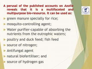 BIOFERTILIZERS (AZOLLA FARMING) | PDF
