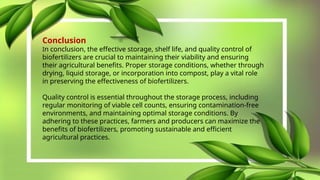 Biofertilizers -storage, quality control,marketing.pptx