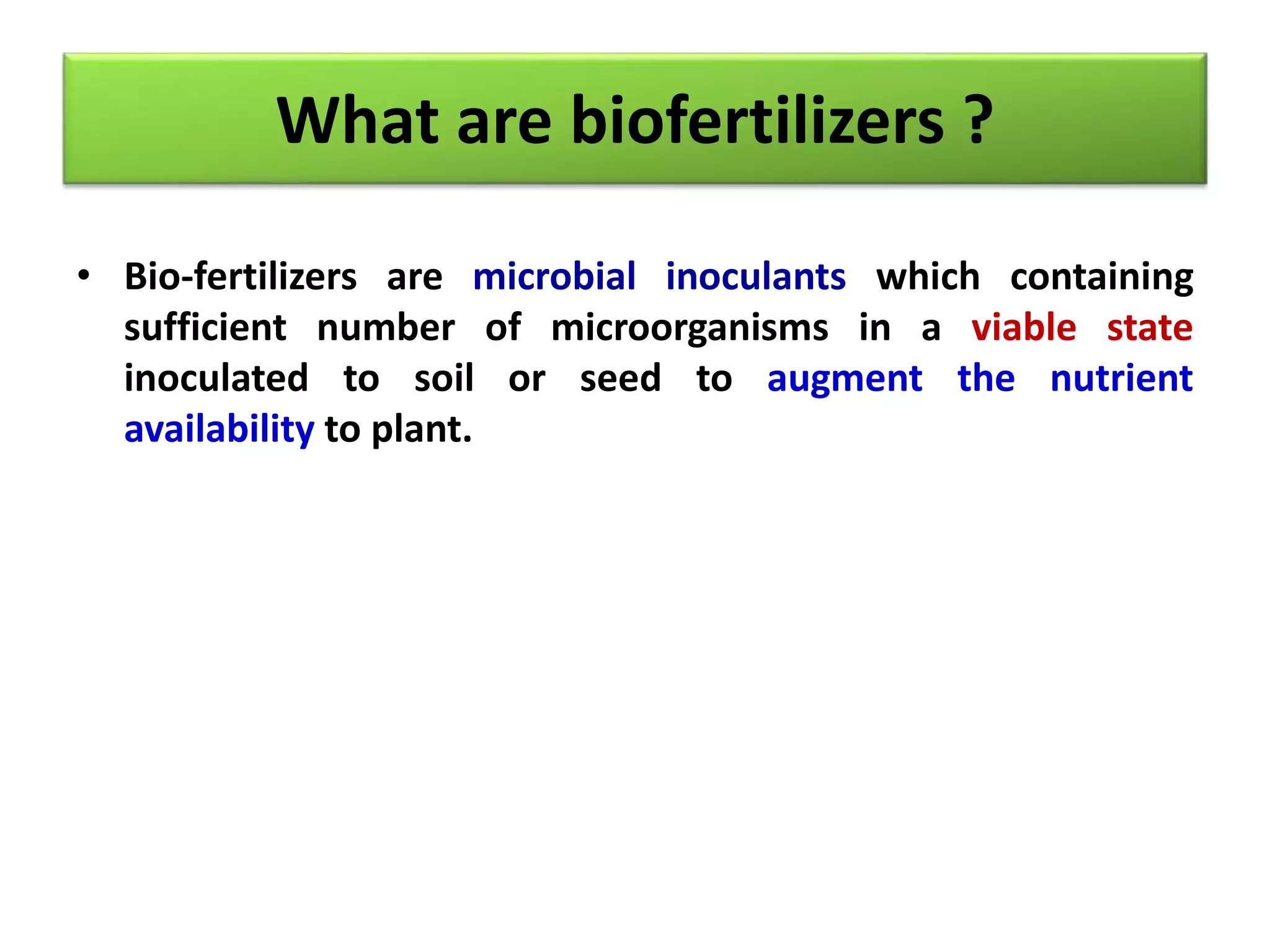 Biofertilizers and its importance in Agriculture.pptx