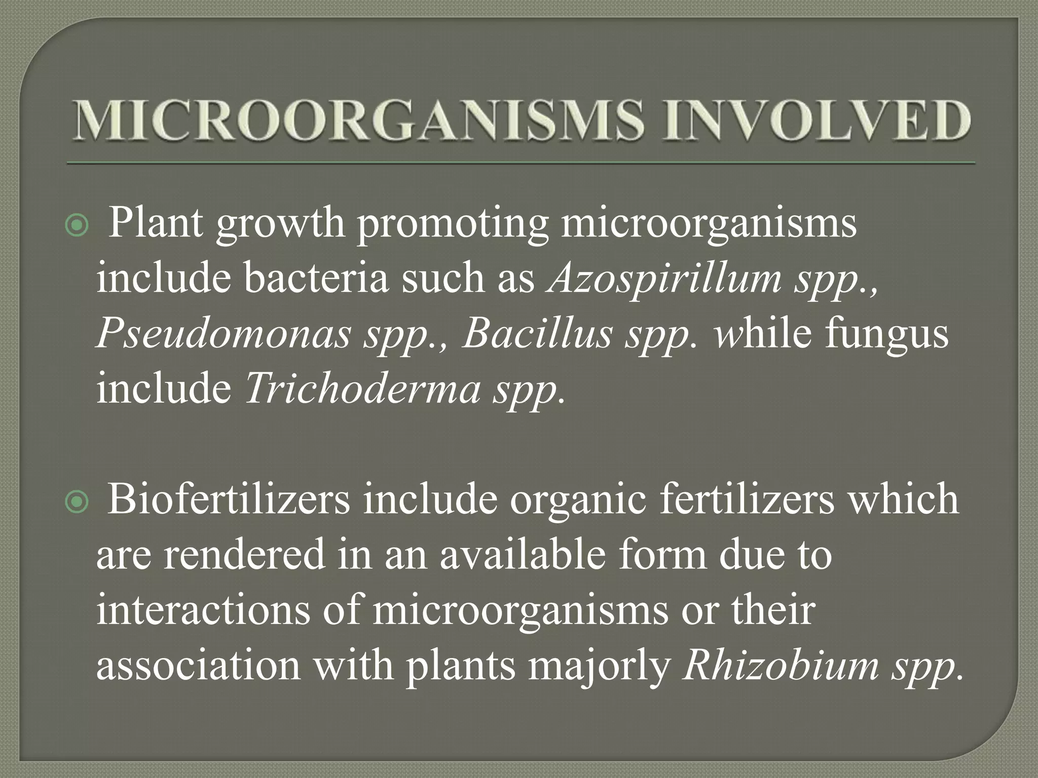 Biofertilizers ppt | PPTX
