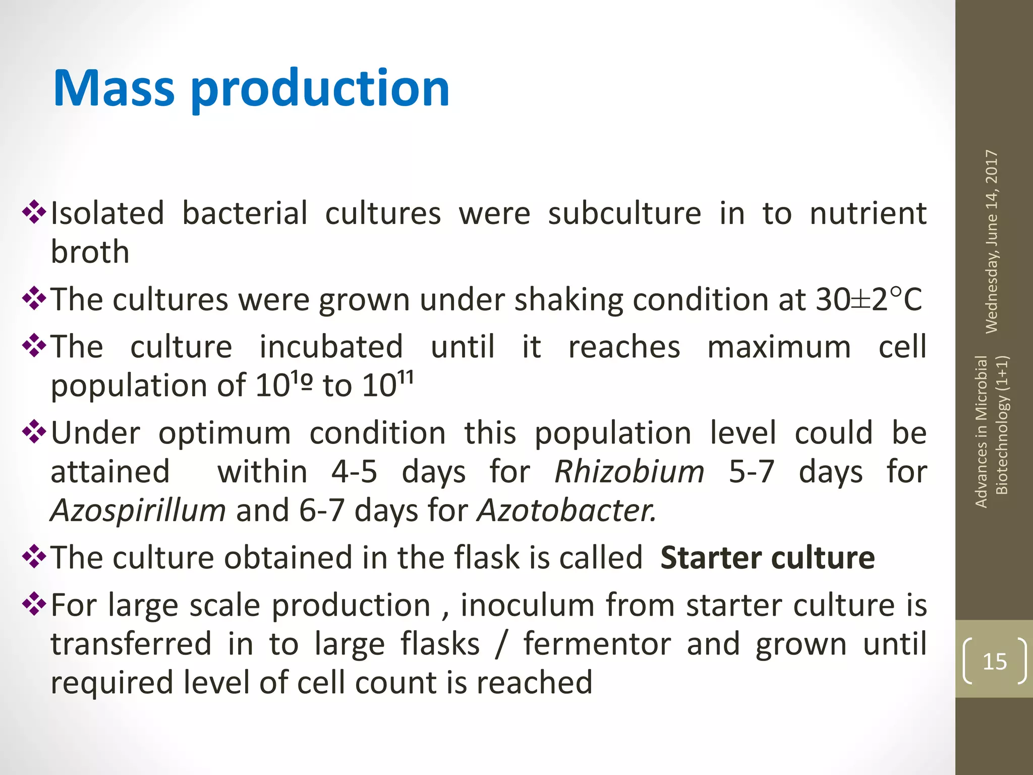 Biofertilizers production and their applications | PPTX