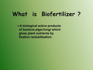 Biofertilizers slide share by ssk | PPTX