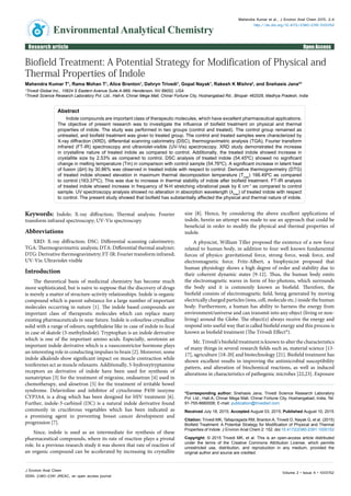 Research by Mahendra Trivedi - Biofield Treatment: A Potential Strategy ...