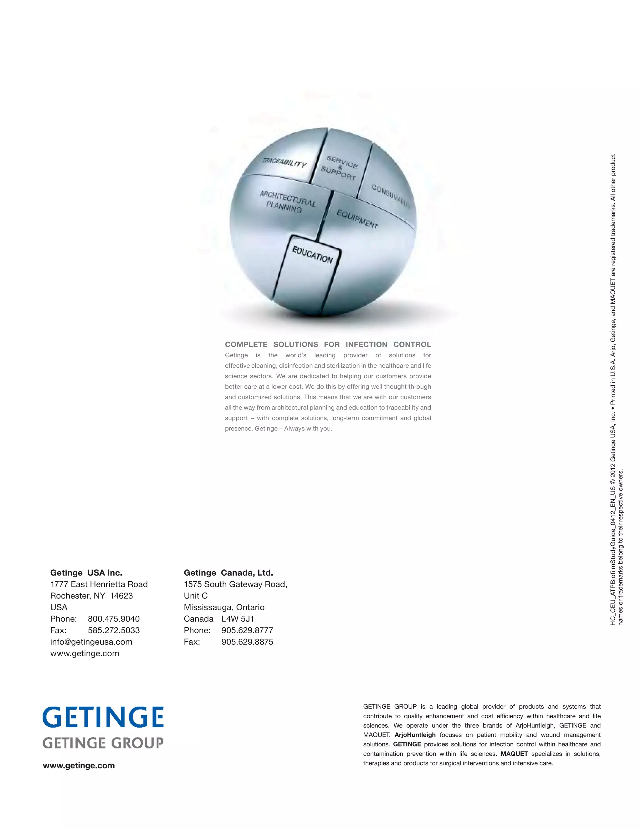 Getinge ATP Biofilm Course Booklet & Test | PDF