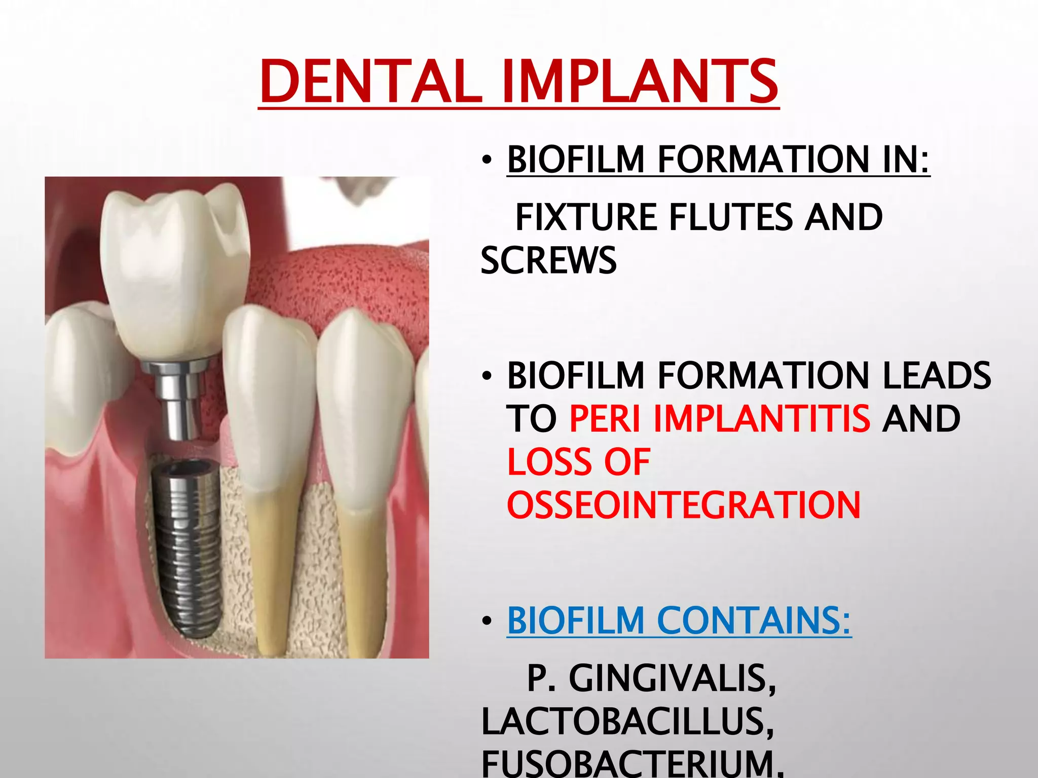 Bacterial Biofilm formation on different biomaterials | PPT
