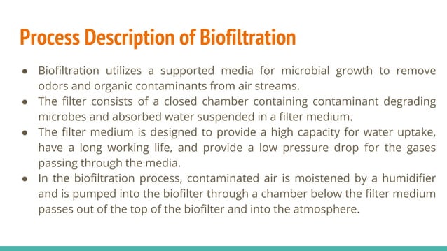 Biofiltration | PPTX | Indoor Environmental Quality | Home & Garden