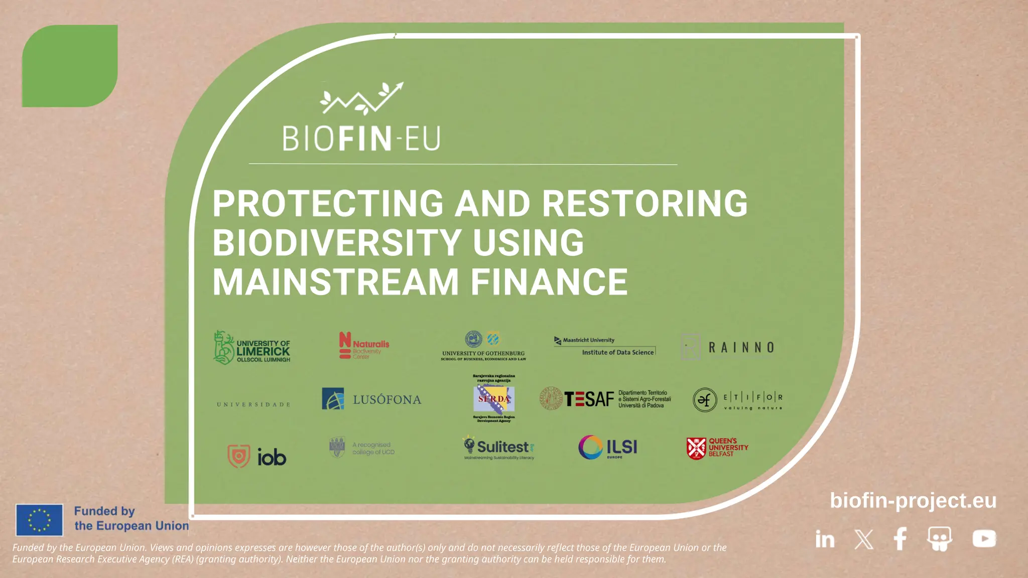 BIOFIN-EU: PROTECTING AND RESTORING BIODIVERSITY USING MAINSTREAM ...