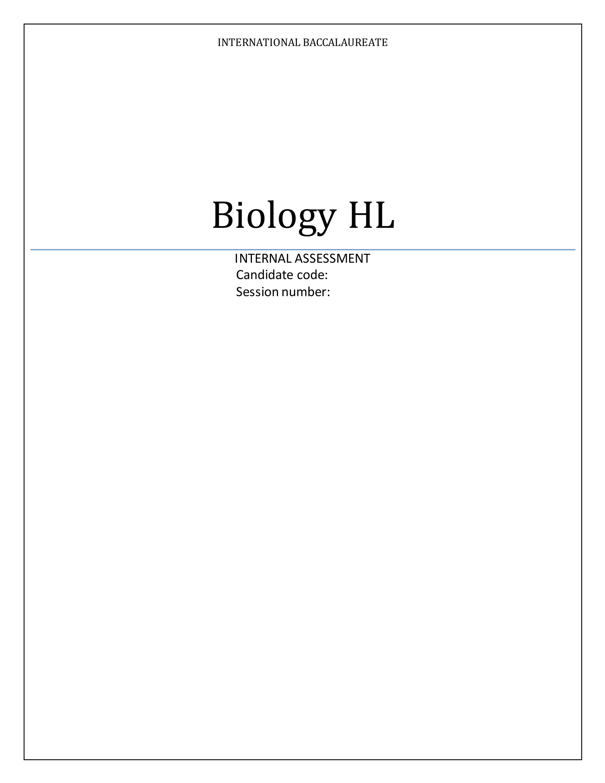 Biology internal assessment ibdp | DOCX