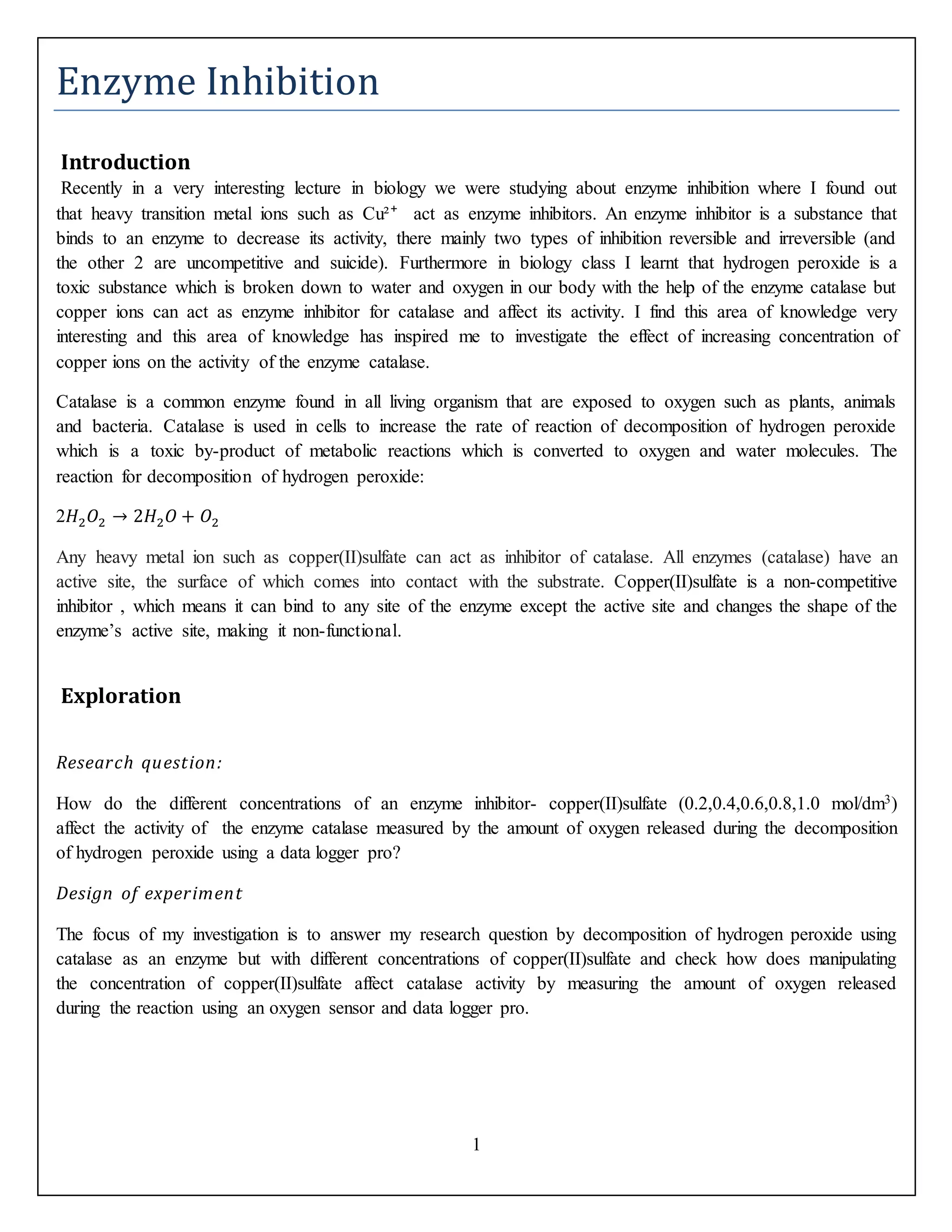 Biology internal assessment ibdp | DOCX