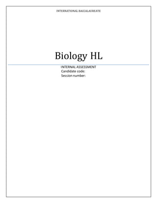 Biology internal assessment ibdp | DOCX