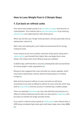 Lose Weight Fast: 3 Simple Steps, Based on Science | PDF