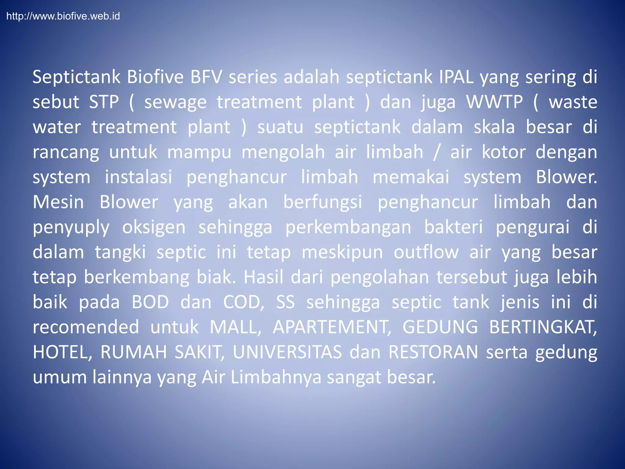 Biofive, septic tank biofive, bg series, lc series, bc series, tangki ...