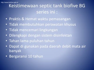Biofive, septic tank biofive, bg series, lc series, bc series, tangki ...