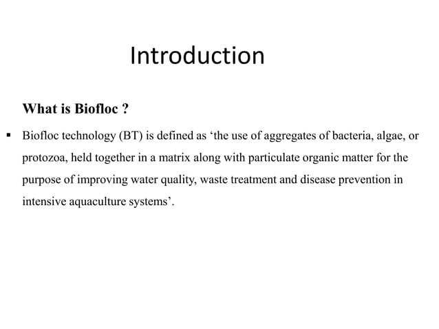 Biofloc Technology.pptx pangasius and tilapia fish culture | PPTX