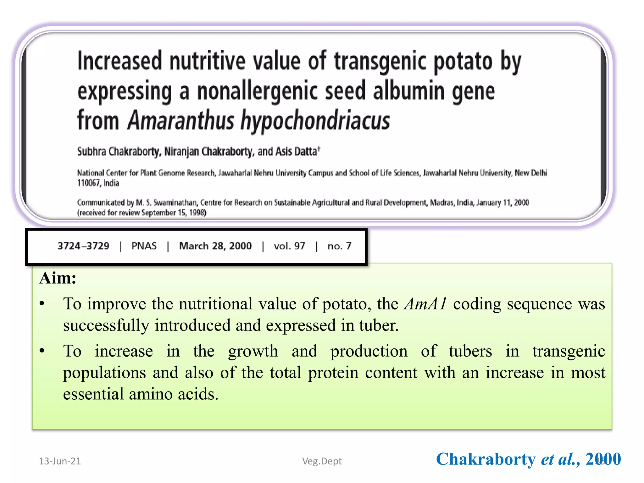 Biofortification of vegetable crops | PDF