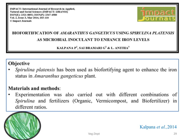 Biofortification of vegetable crops | PDF | Agriculture | Industries