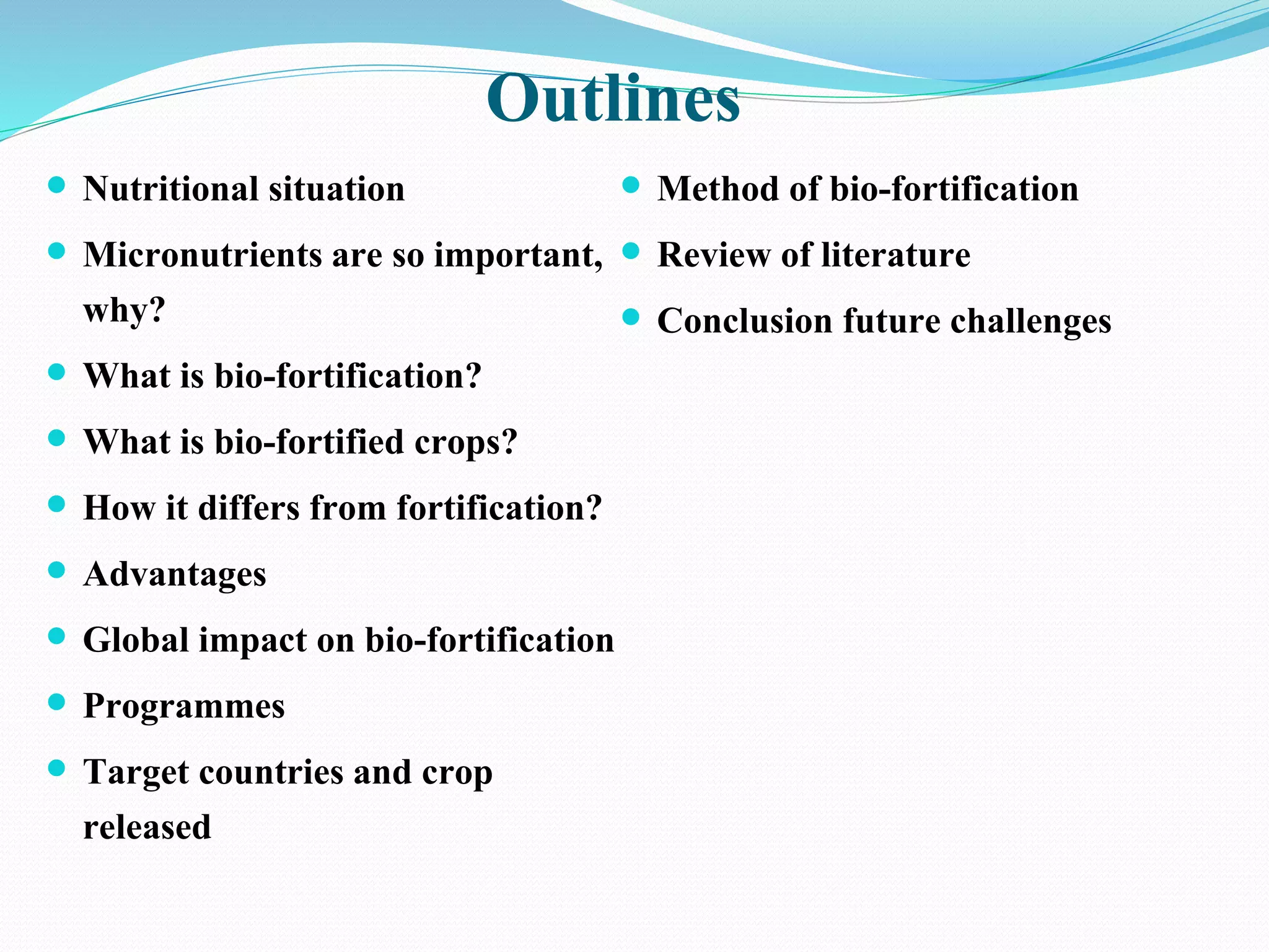 Biofortified vegetables | PPTX
