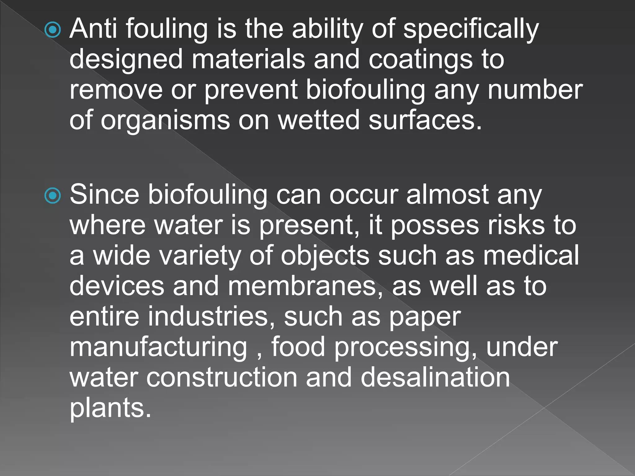 Biofouling and prevention | PPTX
