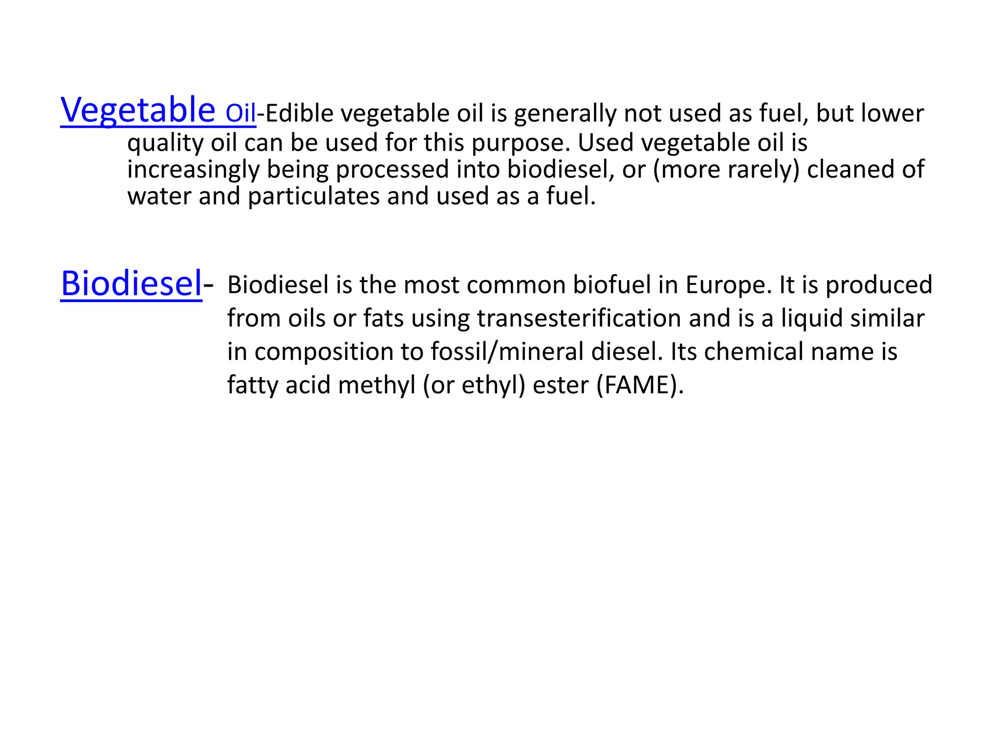 Biofuel as source of clean and green energy | PPTX