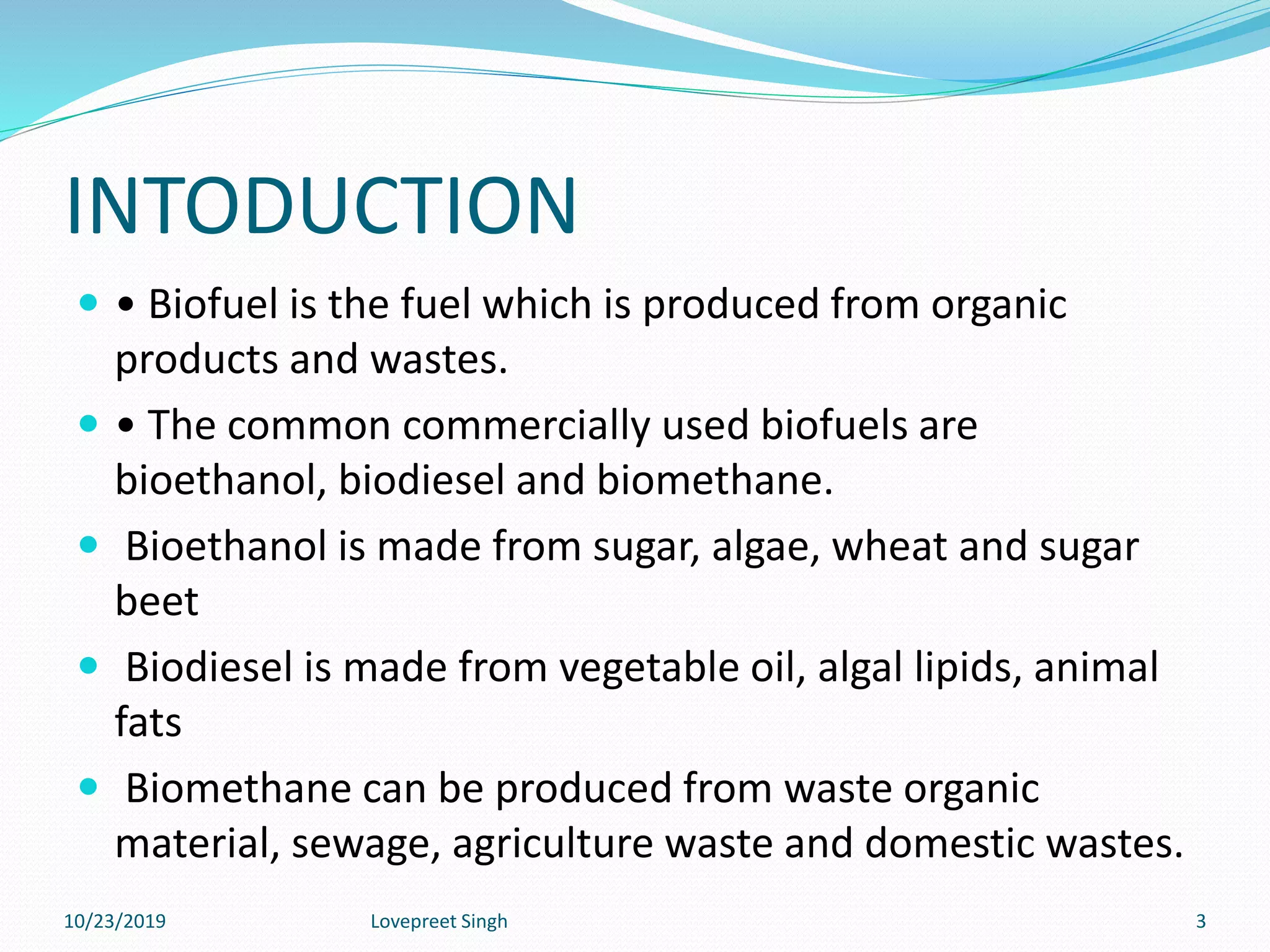 Biofuel by lovepreet singh grewal | PPTX