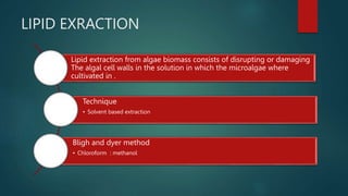 Biofuel from Algae for future use (Lipid extraction) | PPTX