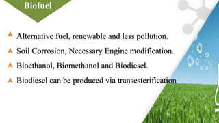 biodiesel production via acid catalyst and determination of Lower ...
