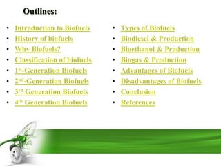 Biofuels, Their Types, Their Classification | PPTX