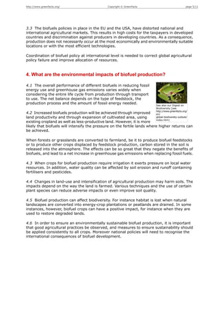 Liquid Biofuels for Transport Prospects, risks and opportunities | PDF