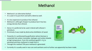 Bio fuels, production and limitations | PPSX