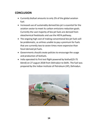 Biofuels for aviation a seminar report | PDF