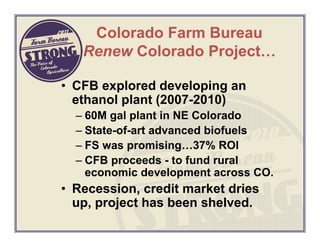 Bio-fuels and Colorado Farm Bureau | PDF