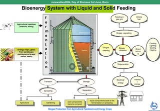 Biogas Production from Agricultural Feedstock and Energy Crops | PPT
