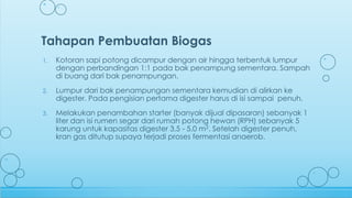 Proses Biogas Limbah Peternakan Sapi Potong (Biogas Process from Waste ...