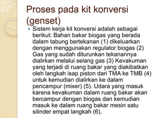 Biogas ch4 sebagai pembangkit listrik dari singkong | PPTX