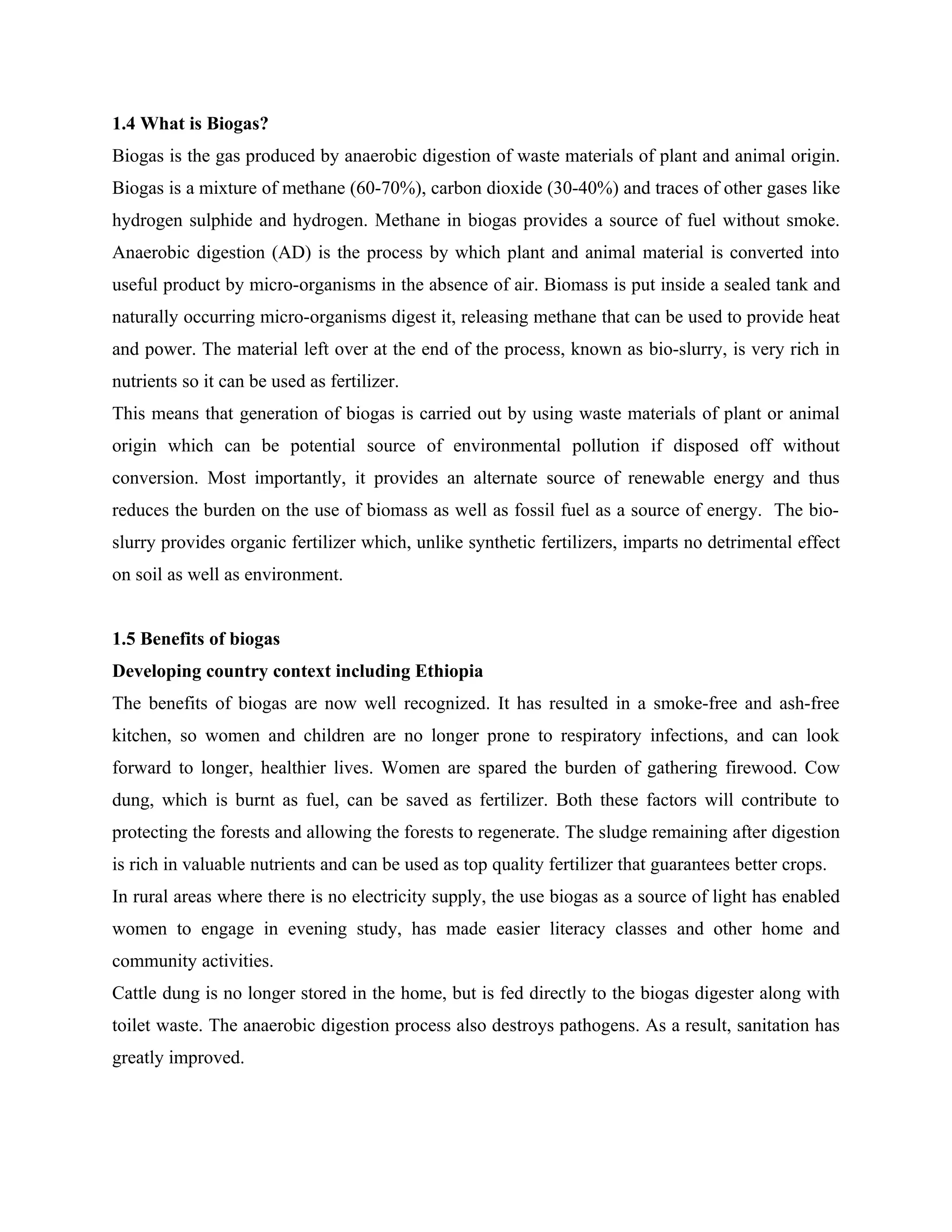 Biogas final project proposal submitted | DOC