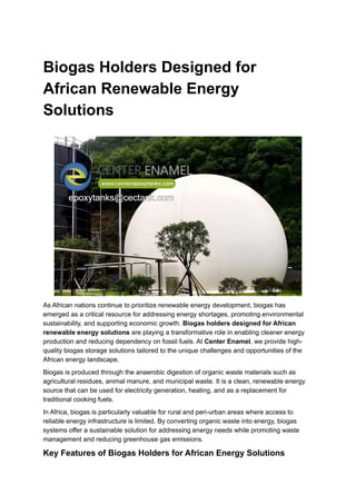 Biogas Holders Designed for African Renewable Energy Solutions.docx
