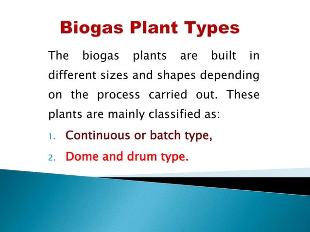 Biogas plant & types of bio gas plant | PPTX | Chemistry | Science
