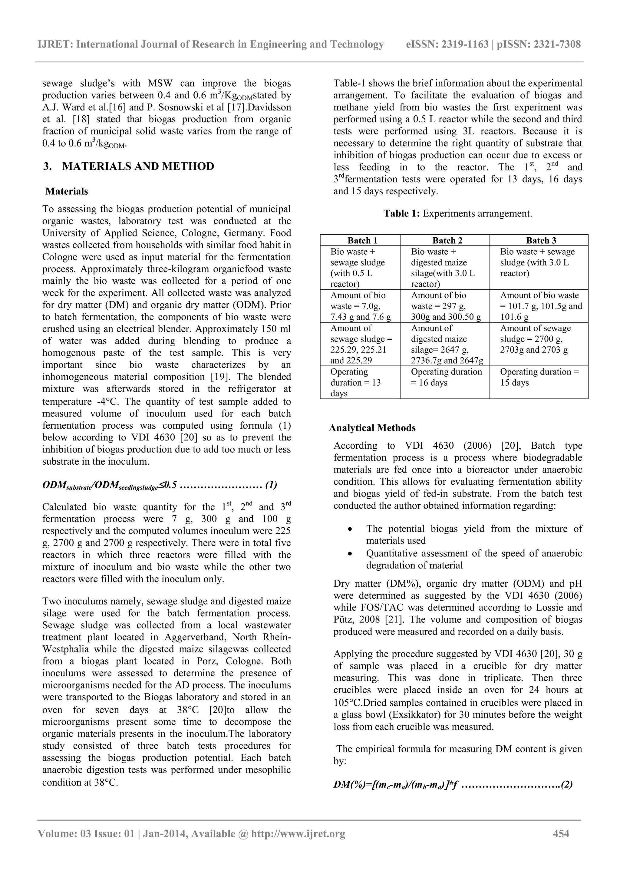 Biogas production potential from municipalorganic wastes in dhaka city ...