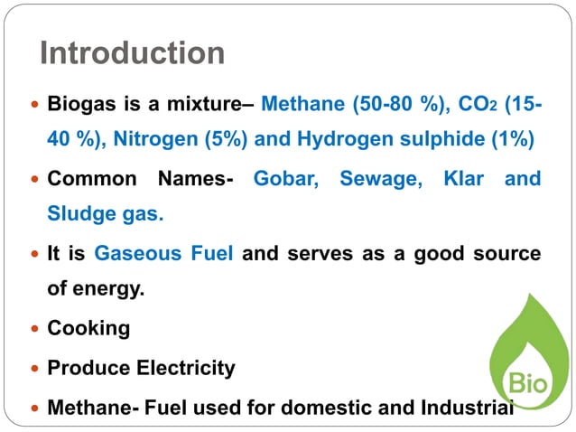 Production of Biogas | PPTX | Chemistry | Science