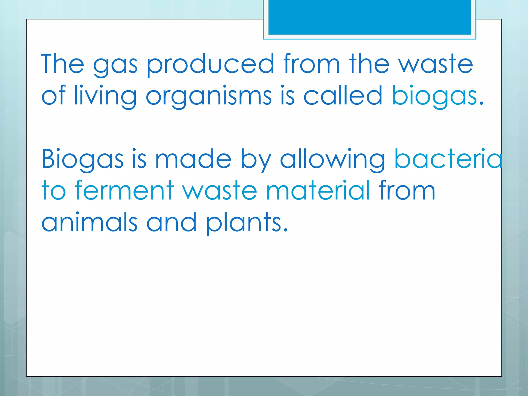 Biogas uses | PPT
