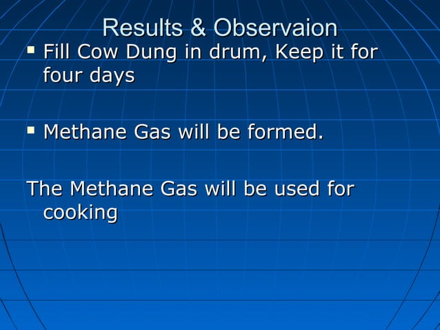 Bio gas using cow dung | PPT