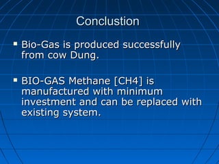 Bio gas using cow dung | PPT