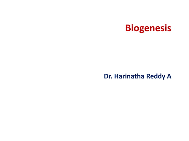 Biogenesis | PPT