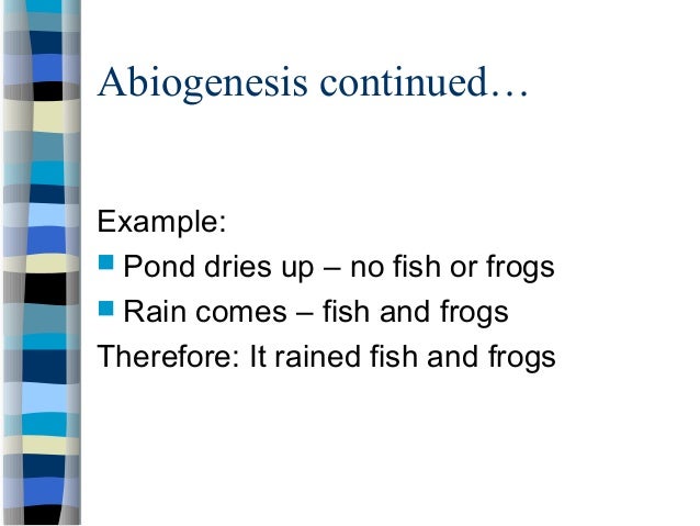 Biogenesis vs. abiogenesis