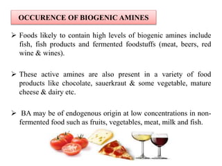 BIOGENIC AMINES IN FERMENTED FOOD | PPTX