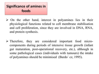BIOGENIC AMINES IN FERMENTED FOOD | PPTX
