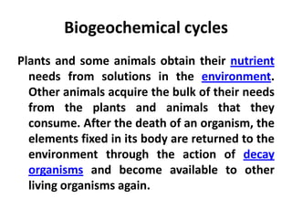 Biogeochemical cycle | PPTX