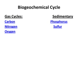 Biogeochemical cycle | PPTX
